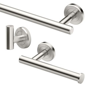Latitude 2 Bath Hardware - Satin Nickel - ShowerRods-etc.com